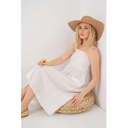 Quadratischer Kragen Struktur Midi-Kleid