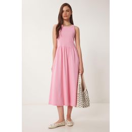 &Auml;rmelloses Midi-Kleid mit Rundhalsausschnitt