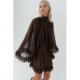 Elegantes Rollkragen-Minikleid mit R&uuml;schendetail