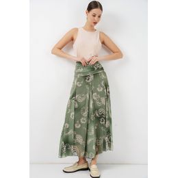 Hohe Taillen-Paisley-Maxikleid