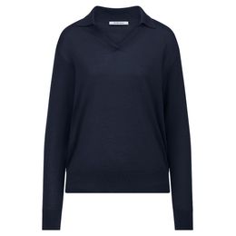 Peter Hahn - Polo-Pullover mit Kaschmir, blau, Gr. 42 / M - Seide