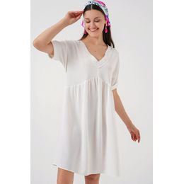 V-Ausschnitt Mini-Kleid mit Futter