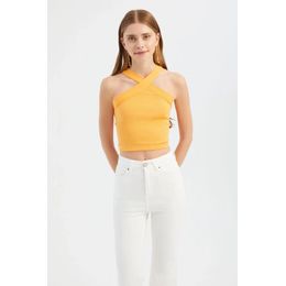 Halter Neck Kreuz Vorderseite Crop Top