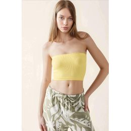 Schlankes, r&uuml;ckenfreies, geripptes Crop-Top