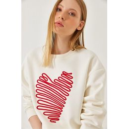 Bestickter Rundhals-Cotton-Sweatshirt