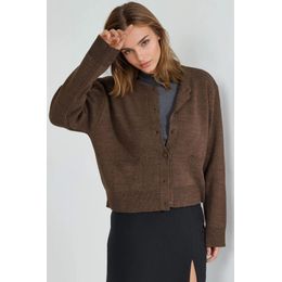 Cardigan mit verdeckten Kn&ouml;pfen und Taschen