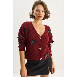 Oversized Cardigan mit Schleifendetails
