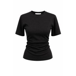 Basic Rundhals-Shirt mit Schlitz
