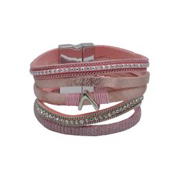 Steuer Modeschmuck Armband Velour ros&eacute; 5-reihig