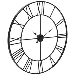 Mid.you Wanduhr, Schwarz, Metall, 96x96x3 cm, Bsci, Dekoration, Uhren, Wanduhren