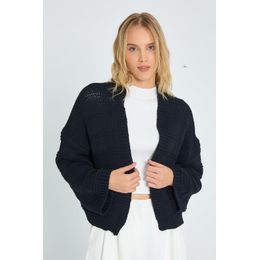 V-Ausschnitt Rippstrick-Cardigan