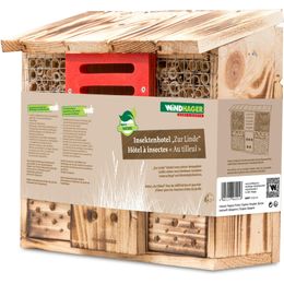 Insektenhotel Windhager "zur Linde, Schutz f&uuml;r Insekten, Wildbienen, Marienk&auml;fer", beige (natur), B:30cm H:27cm T:14cm, Massivholz, Insektenhotels, Insektenhotel, Nistplatz aus Massivholz, Insektenhaus 27 x 30 x 13,5 cm