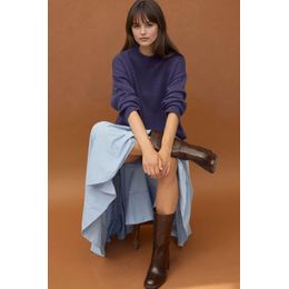 Dicker Strick Rundhalsausschnitt Langpullover