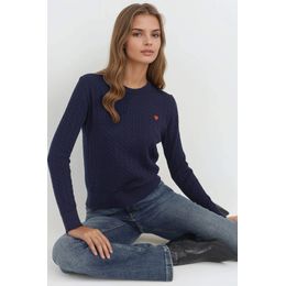 Haarzopf Strickpullover mit Herzdetails