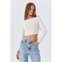 Langarm Basic Crop Stricktop
