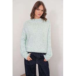L&auml;ssiger Schnitt Rundhals Dickstrickpullover