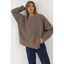 Strukturierter Rundhalsausschnitt Strickpullover
