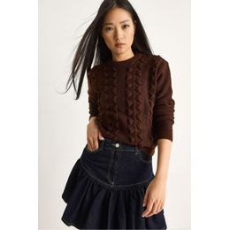 Strukturierter Rundhals-Pullover