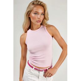 Rippstrick Rundhals &Auml;rmelloses Tanktop