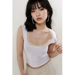 Spitzen-Detail U-Ausschnitt Tanktop