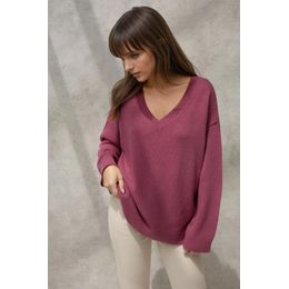 Dicker Strick-V-Ausschnitt-Pullover