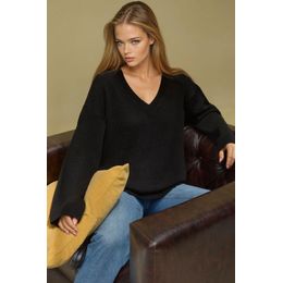 Dicker Strick-V-Ausschnitt-Pullover