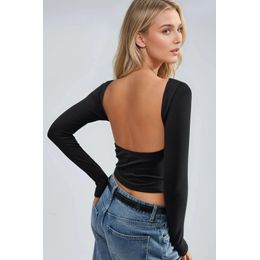 Slim Fit Crop-Bluse mit R&uuml;cken-Detail