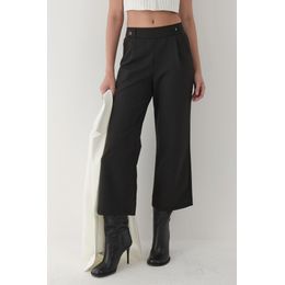 Hose mit Knopfdetail und hohem Taillenbund