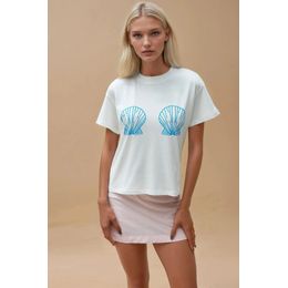 Bedrucktes T-Shirt mit regul&auml;rer Passform aus 100% Baumwolle