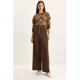 Hochtaillierte weite Palazzo-Hose