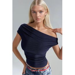 Asymmetrische Ein-Schulter-Sandy-Bluse