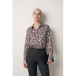 Leopardenmuster Langarmhemd mit Knopfleiste