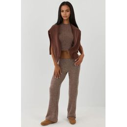 Elastischer Bund Weiche Strickhose mit Textur