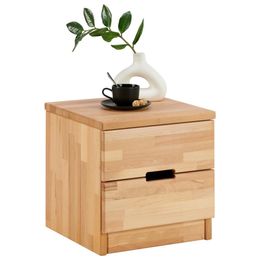 Mid.you Nachtschrank, Holz, Kernbuche, massiv, 2 Schublade(n) Schubladen, 40x40x40 cm, Holzm&ouml;bel, Holztische, Nachttische Holz