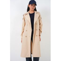Langer Doppelreihiger Trenchcoat