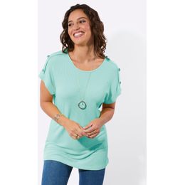 Kurzarmshirt Casual Looks "Kurzarm-Shirt", Damen, Gr. 48, mint, 95% Viskose, 5% Elasthan, unifarben, Rundhals, Shirts