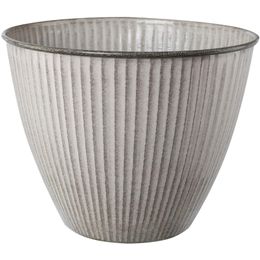 &Uuml;bertopf CREATIV HOME "&Uuml;bertopf", hellgrau, B:26cm H:22cm T:26cm, Metall, Pflanzgef&auml;&szlig;e, mit Riffelstruktur