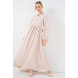 Strukturierter Maxikleid mit Schleife
