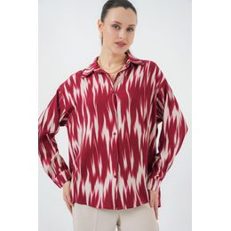 Muster Oversized Hemd mit Knopfverschluss