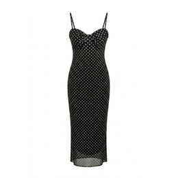 H&uuml;ftfreies Polka-Dot-T&uuml;ll-Midi-Kleid