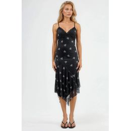 V-Ausschnitt Print Bodycon Maxikleid mit Spitzen Detail
