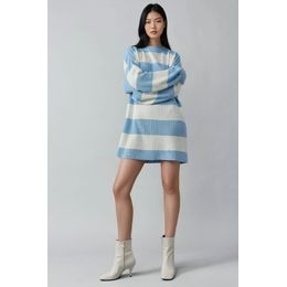 Gestreiftes Mini-Kleid mit Rundhalsausschnitt