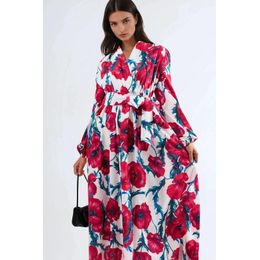 Blumen Druck Maxikleid mit Bindeband