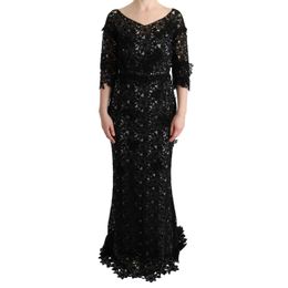 Dolce & Gabbana Florales Spitzen-Maxi-Kleid Stil Sig60574