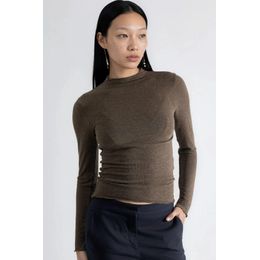 Lang&auml;rmlige Slim-Fit Bluse