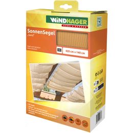 Sonnensegel Windhager "f&uuml;r Seilspanntechnik zur Beschattung von Wintergarten und Terrasse", beige (sand), B:140cm T:140cm, Polyester, Sonnensegel, Sonnenschutz 420 x 140 cm, sand