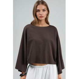 Lockere Passform Boot-Ausschnitt-Bluse