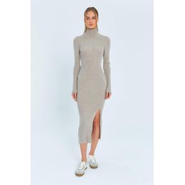 Pullover-Midi-Strickkleid mit Schlitz