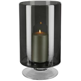 Tischvase Fink "VIANA", grau, H:34cm &Oslash;:20cm, Glas, Vasen, aus Glas, auch als Windlicht verwendbar