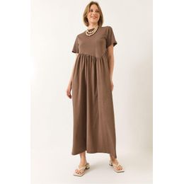 Maxi Rundhalsausschnitt L&auml;ssiges Strickkleid